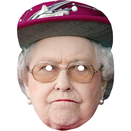 Queen Of England Frowning Mask - Personalised and Celebrity Face Masks ...