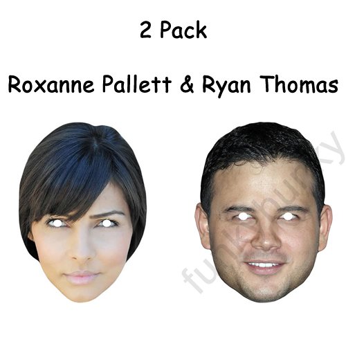 2 Pack - Ryan Thomas and Roxanne Pallett - Fancy Dress Facemasks With ...